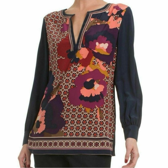 Trina Turk | Tops | Trina Turk Lotta Fairfax Floral Placed Print Tunic ...